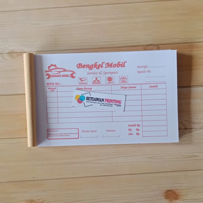 Jual Nota Servis Bengkel Mobil - Buku Nota Bengkel Mobil | Shopee Indonesia