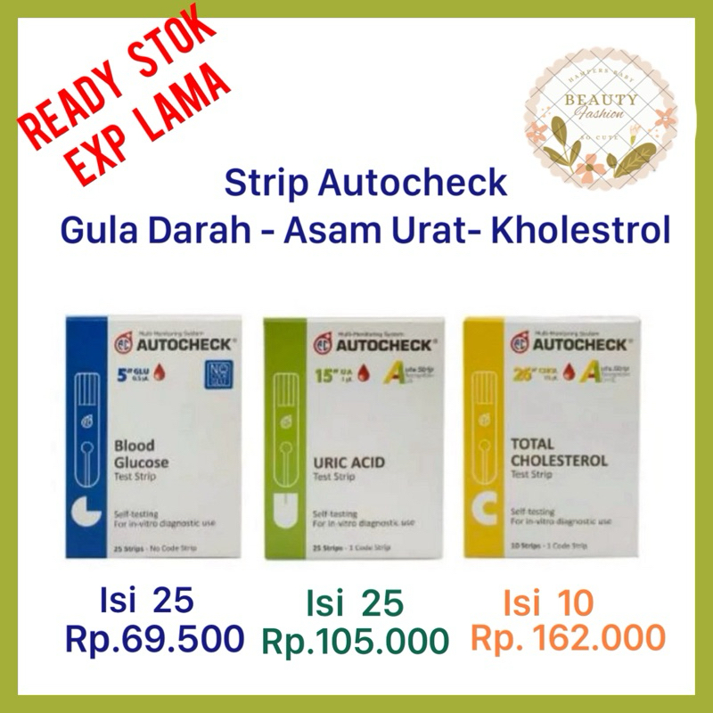 Jual Paket strip autocheck gula darah / kolesterol / asam urat ED 2026 ...