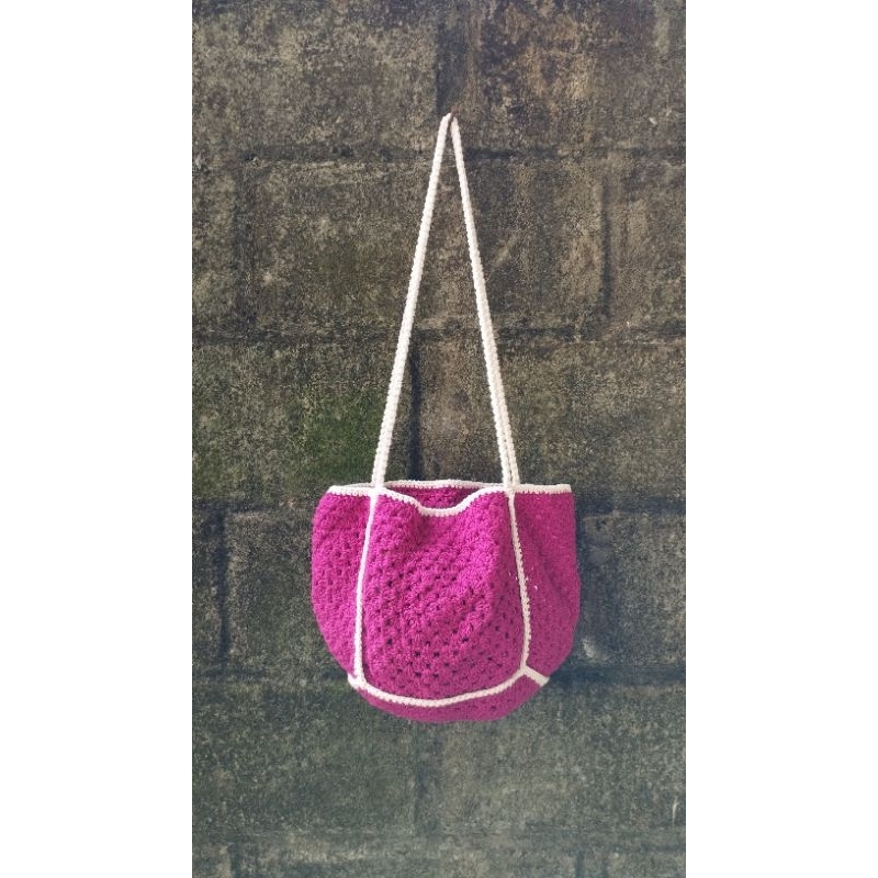 Jual Serajutan Handmade Crochet Granny Shoulder Bag - Tas Rajut Korean ...