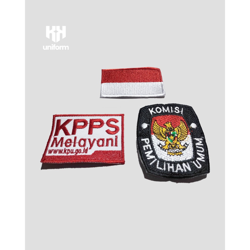 Jual SET LOGO KPU+KPPS+BENDERA, Emblem bordir/ patch - kk uniform ...
