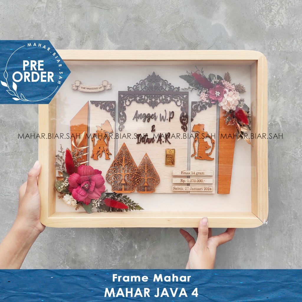 Jual PO Frame Mahar JAVA 4 Seserahan / Set Jadi Custom Mahar kayu Adat ...