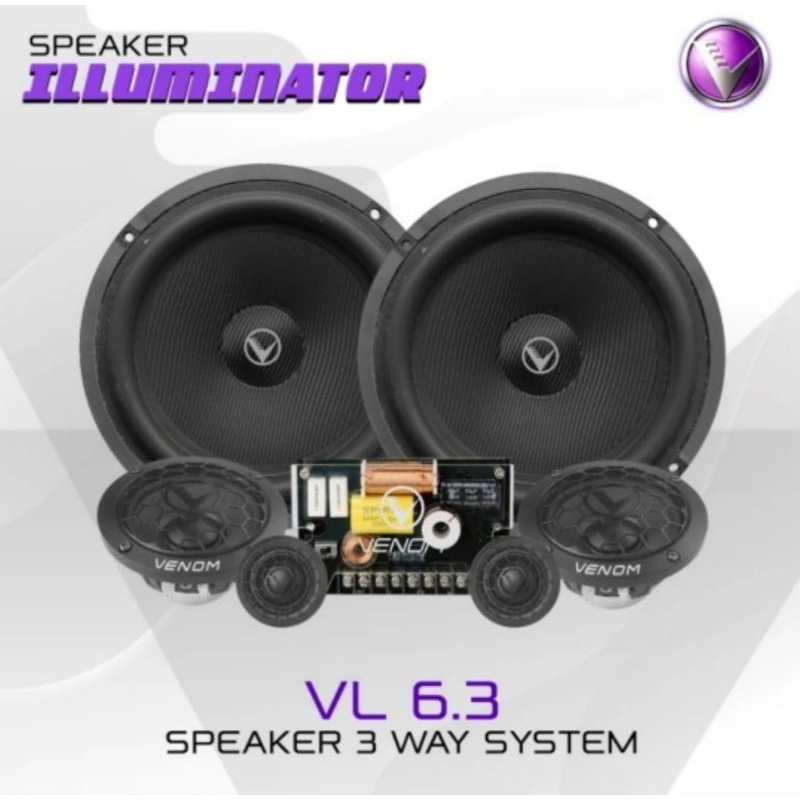 Jual speaker mobil 3 way venom illuminator VL-6.3 original | Shopee ...