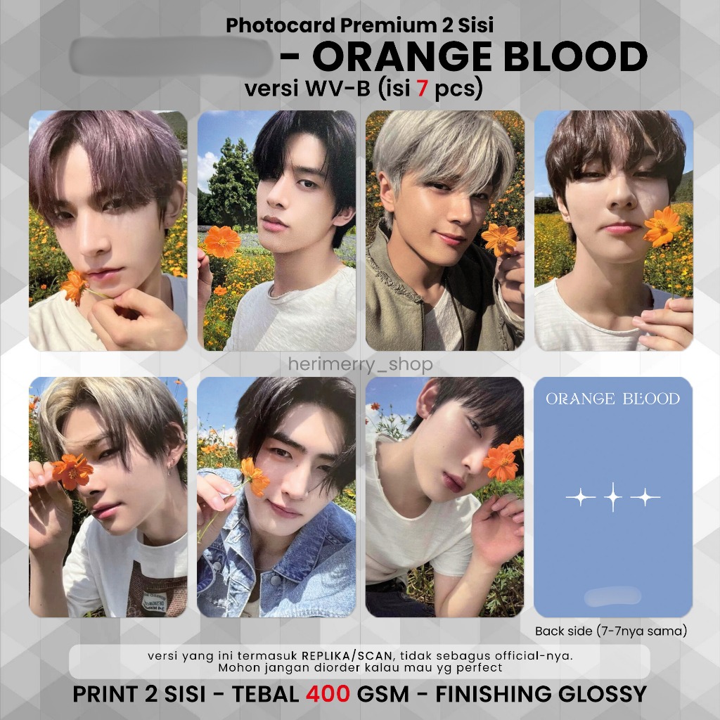 Jual (ISI 7 PCS) Photocard ENH*A ORANGE BLOOD - PC 2 SISI KPOP Premium fotocard Merch Unofficial ...