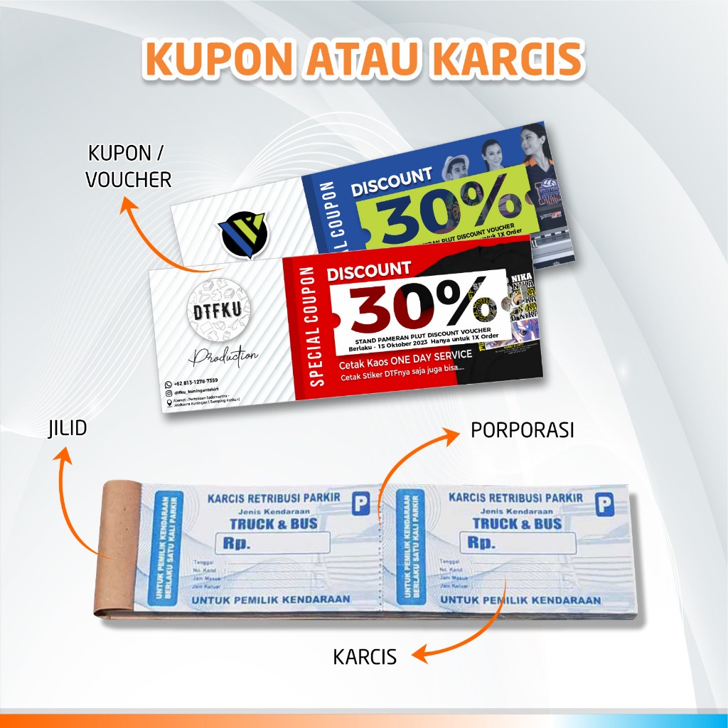 Jual CETAK KUPON CUSTOM / CETAK KUPON JALAN SANTAI / KUPON DOORPRIZE / KARCIS PARKIR | Shopee ...