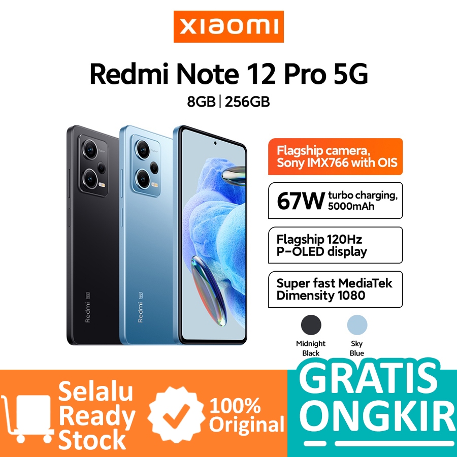 Jual Xiaomi Redmi Note 12 Pro 5G (8GB+8GB/256GB) Kamera 50MP SONY IMX766 OIS Dimensity 1080 ...