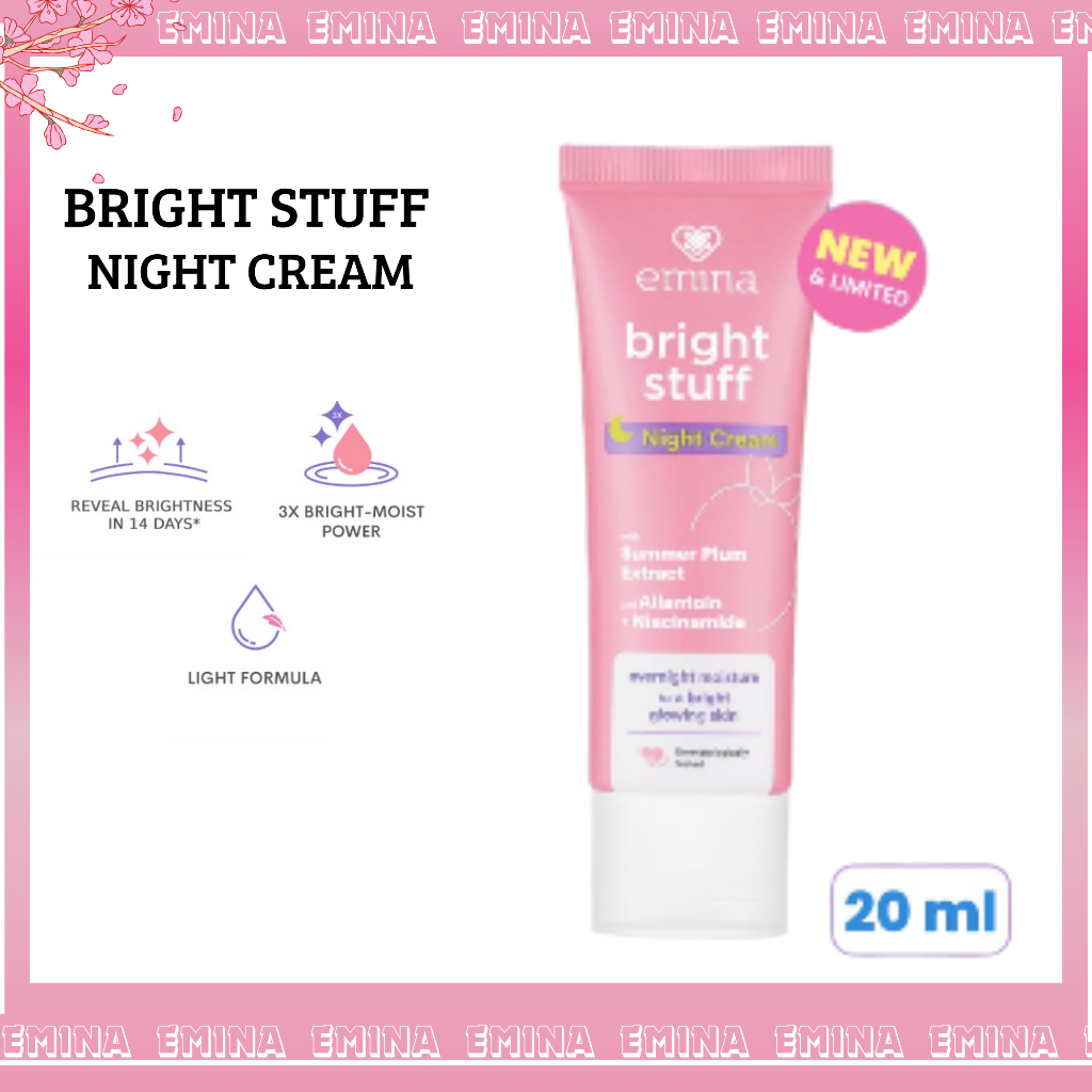 Jual Emina Bright Stuff Night Cream 20g | Pelembab Wajah Malam Hari ...