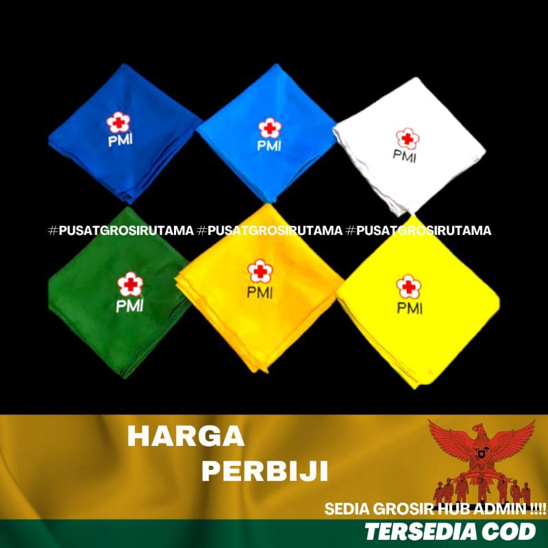 Jual Slayer syal PMI PMR madya wira bahan katun bordir | Shopee Indonesia