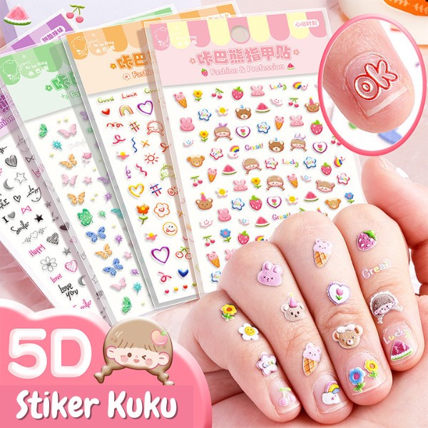 Jual Nail Sticker 3D Cute Stiker Kuku Lucu Nail Art Dekorasi Kuku ...