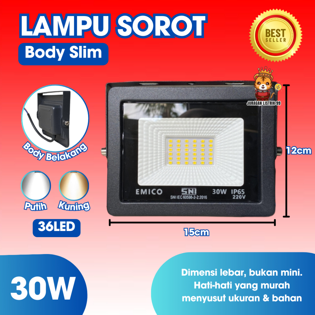 Jual LAMPU SOROT LED 30W 30 WATT / FLOODLIGHT OUTDOOR TEMBAK LAPANGAN | Shopee Indonesia