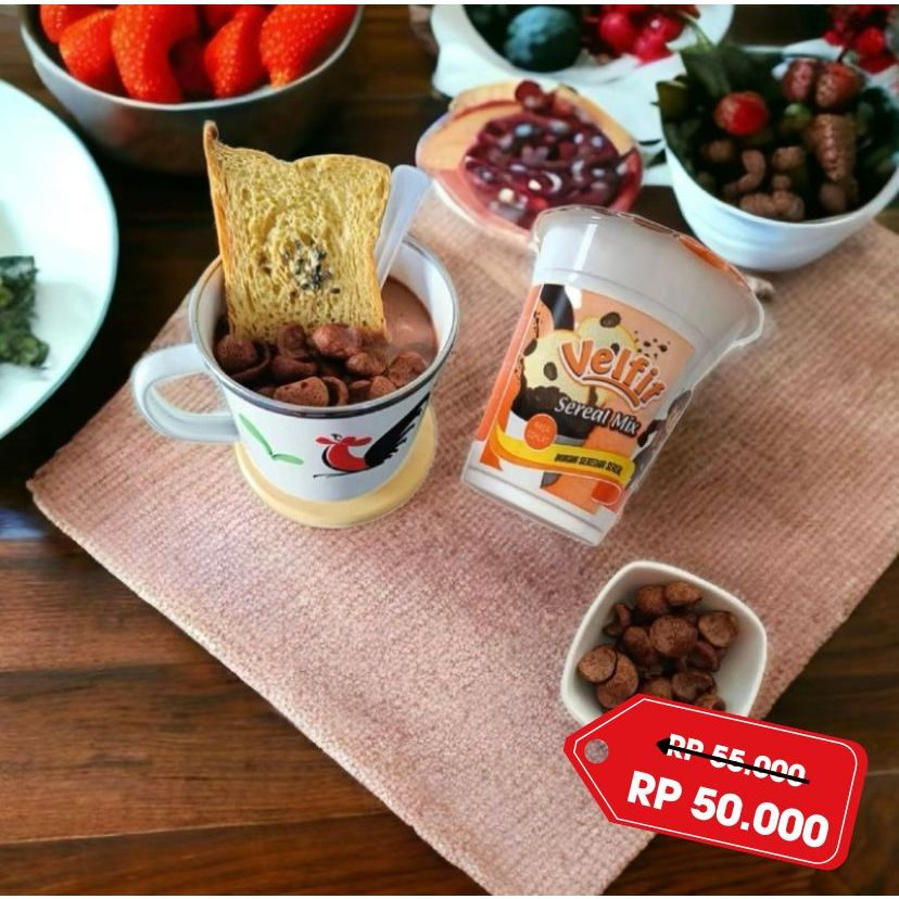 Jual 1 DOS ISI 13 CUP VELFIT ROTI CELUP SEREAL MIX RASA COKLAT SUSU ...