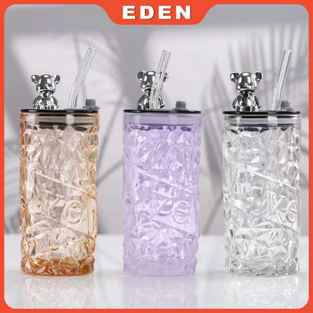 Jual Tumblr Minum Kaca Aesthetic 350ML | Botol Minum Motif Kristal ...