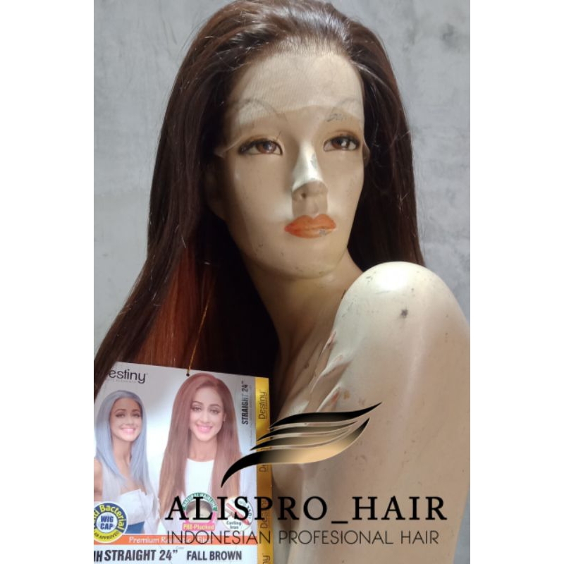 Jual Wig Rambut Palsu Wanita Premium Half Lace Lurus Bisa Di Catok ...