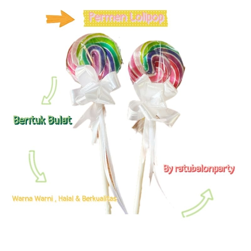 Jual Permen Lolipop 4 CM Bulat / Permen Lolipop Bulat 4CM / Permen ...
