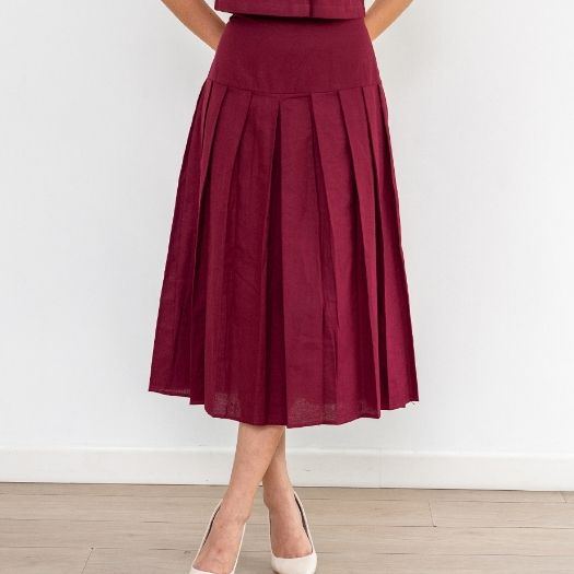 Jual CLARINI - Rok Midi Linen - June Linen Skirt | Shopee Indonesia