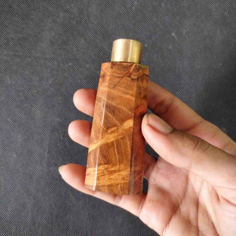 Jual Gagang Handle Hulu Pisau Octagon Kayu Burl Jati Vernis Segi 8 ...