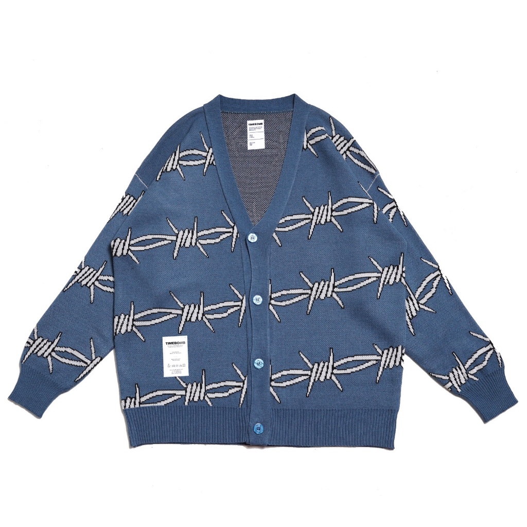 Jual Timebomb Cardigan Knitwear | THORN ( BLUE DENIM ) | Shopee Indonesia