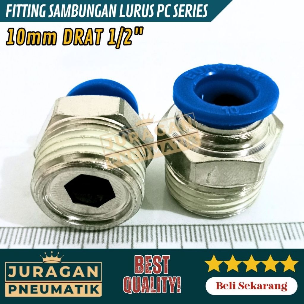 Jual SLIP LOCK FITTING SAMBUNGAN LURUS NEPEL SELANG PU UKURAN PC 10mm DRAT 1/2 - 3/8 - 1/4 IN ...