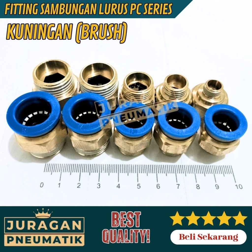 Jual SLIP LOCK FITTING SAMBUNGAN LURUS SELANG PU UKURAN PC 10mm DRAT 1/ ...