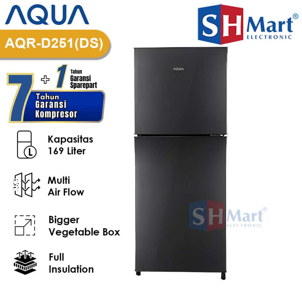 Jual KULKAS 2 PINTU AQUA LOW WATT 169 LITER AQR-D251 / AQRD251 / AQR D251 GARANSI RESMI | Shopee ...