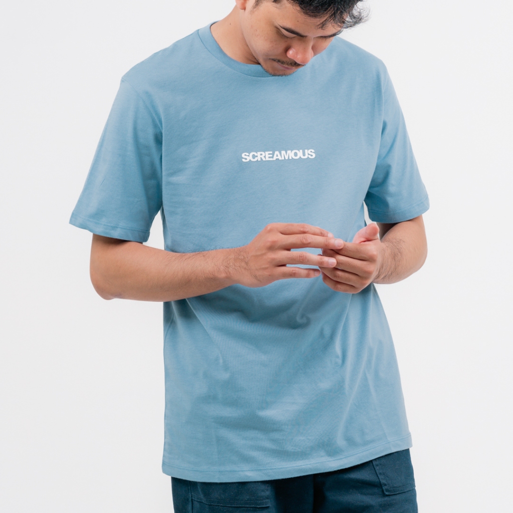 Jual Screamous Kaos T-Shirt LEGEND TINY ON WHITE FADED DENIM | Shopee ...