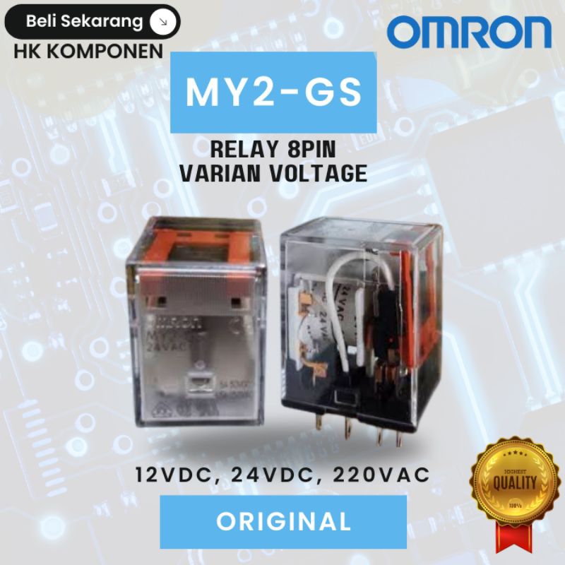 Jual Relay omron original 8pin MY2-GS 12Vdc/24vdc/220vac | Shopee Indonesia