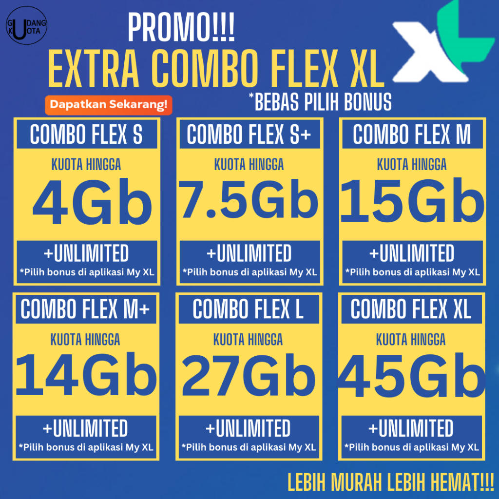 Jual PAKET DATA XL EXTRA COMBO FLEX & DATA BULANAN | Shopee Indonesia
