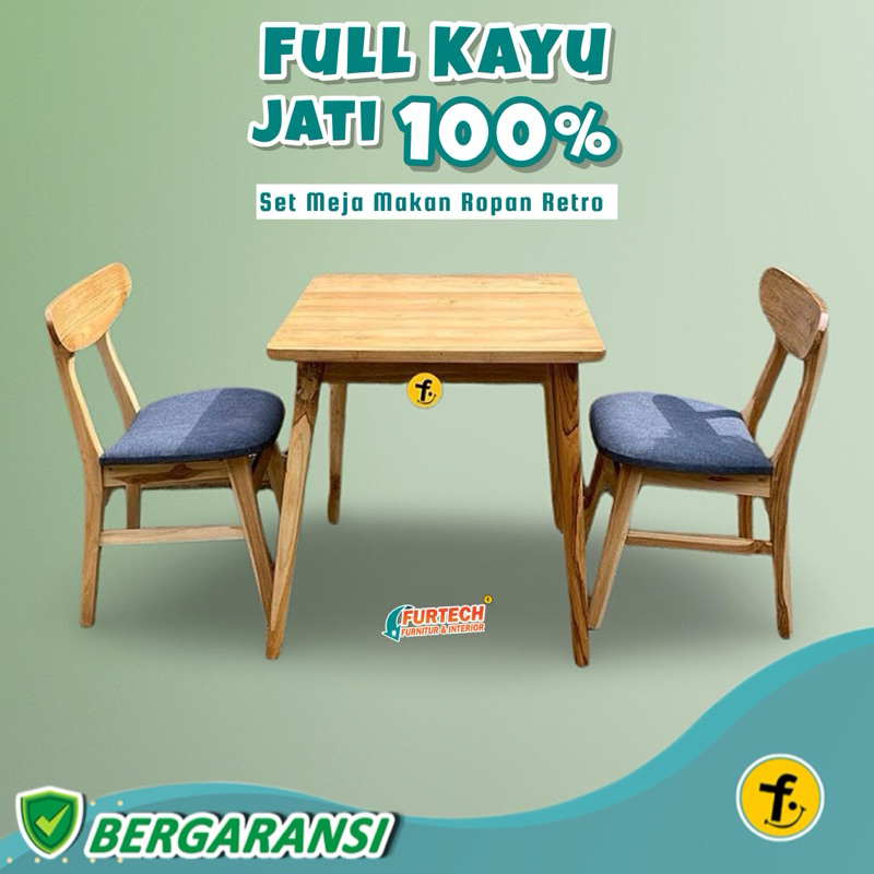 Jual Satu Set Meja Makan Cafe Resto Rotan Retro - Kursi Makan Ropan Rotan Jati | Shopee Indonesia