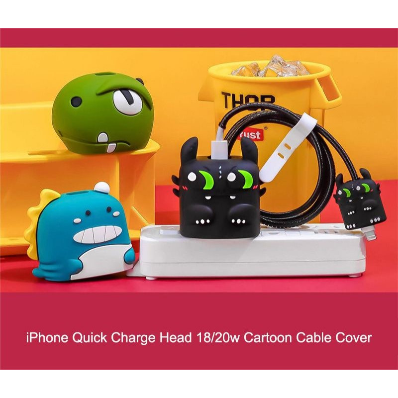 Jual Pelindung Charger Adaptor 4in1 Set Ins Fashion Karakter 3D Kartun ...