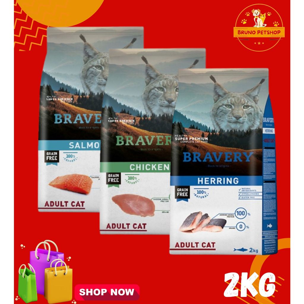Jual Bravery Cat Adult 2Kg - Chicken / Salmon / Herring - Makanan ...