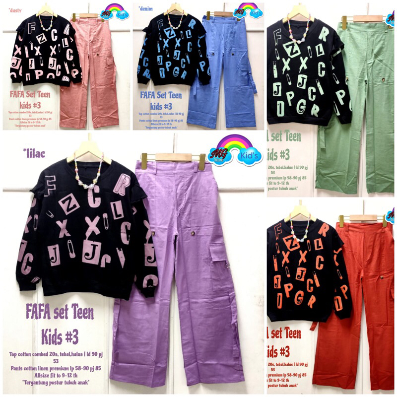 Jual MIAUW / MIAUW #2 / FAFA / FAFA #2 / FAFA #3 SET TEEN KIDS by MG Kids | Shopee Indonesia