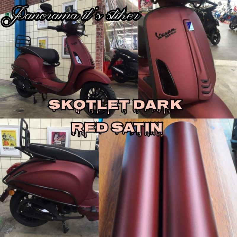 Jual Stiker Skotlet Motor Merah Tua Doff Metalik Scotlite Dark Red ...