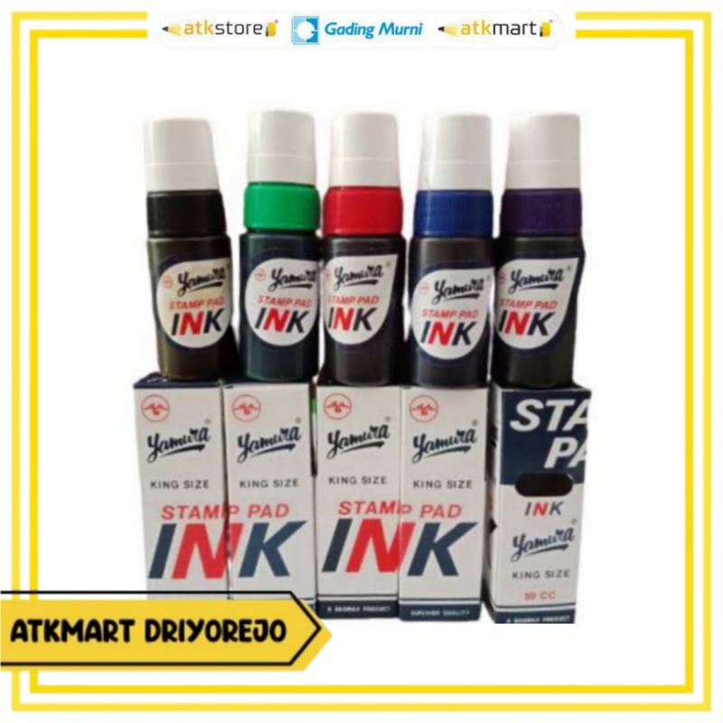 Jual TINTA STEMPEL YAMURA KING SIZE 50 CC STAM PAD INK WARNA HITAM ...