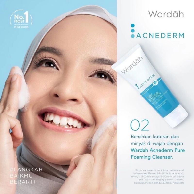 Jual Wardah Acnederm Pure Foaming Cleanser Derma Cleanse Actives ...