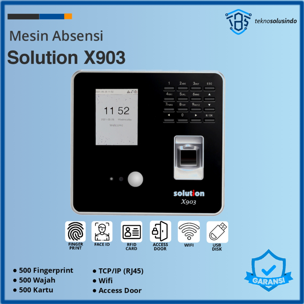 Jual Mesin absensi Solution X903 mesin absensi wajah dan fingerprint ...