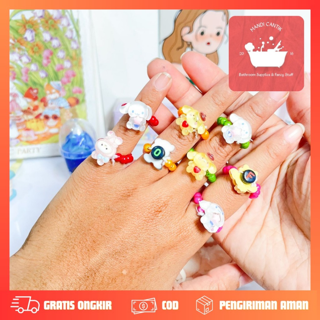 Jual CINCIN MUTIARA MANIK FULLCOLOR SANRIO KUROMI FRIENDS CINAMORROL ...