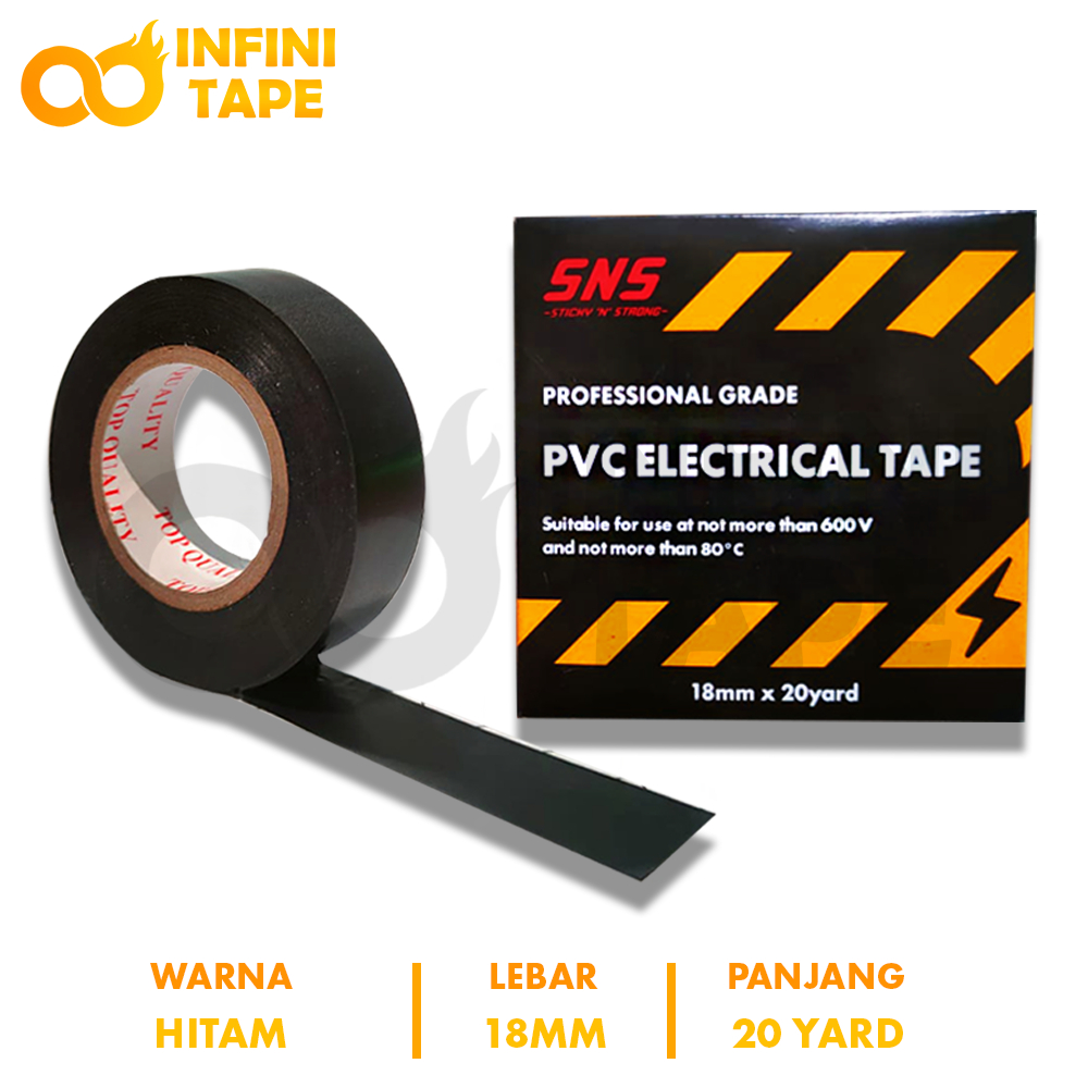 Jual Isolasi Listrik Hitam 20 Yard SNS | Shopee Indonesia
