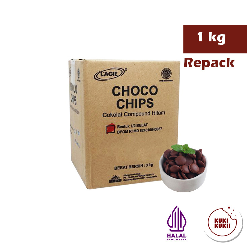 Jual Choco Chips Lagie 1/2 bulat 1kg | Lagie Choco Chip 1 kg | Shopee ...
