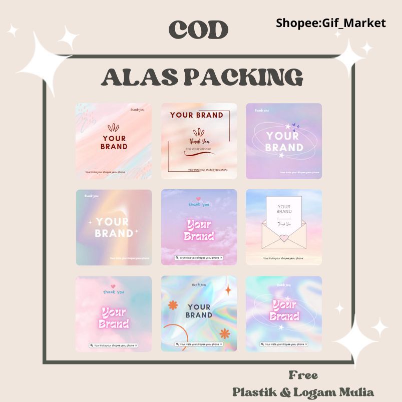 Jual Alas Packing | Cod | Free Ongkir | Packaging | Motif Pastel Free ...
