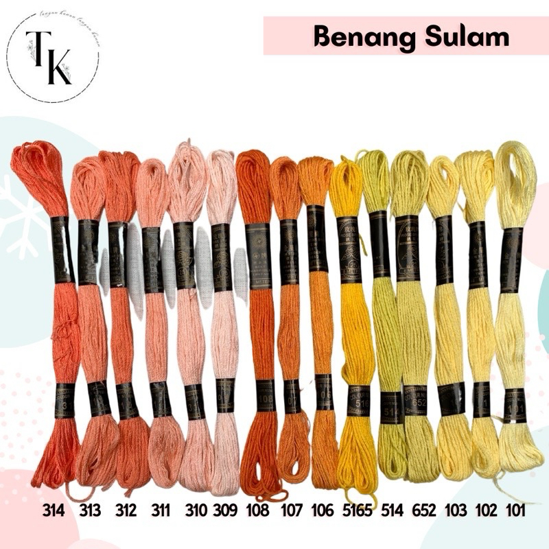 Jual [BOX] Benang Sulam Kuning Orange Rose- Roses- Golden Star- Two ...