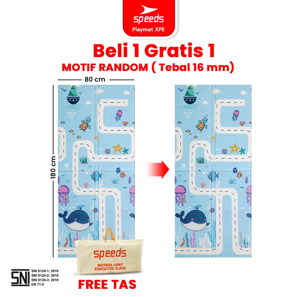 Jual SPEEDS 180x200x16-20mm Playmat Bayi Karpet Lipat Playmat Foldable ...