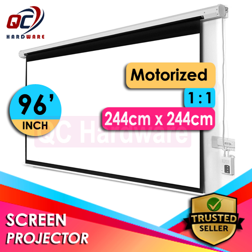 Jual Layar Proyektor Motorized 96 inch - Screen Projector Remote ...