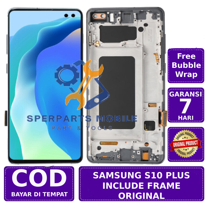 Jual LCD SAMSUNG S10 PLUS OLED2 FULLSET TOUCHSCREEN ORIGINAL+PACKING ...