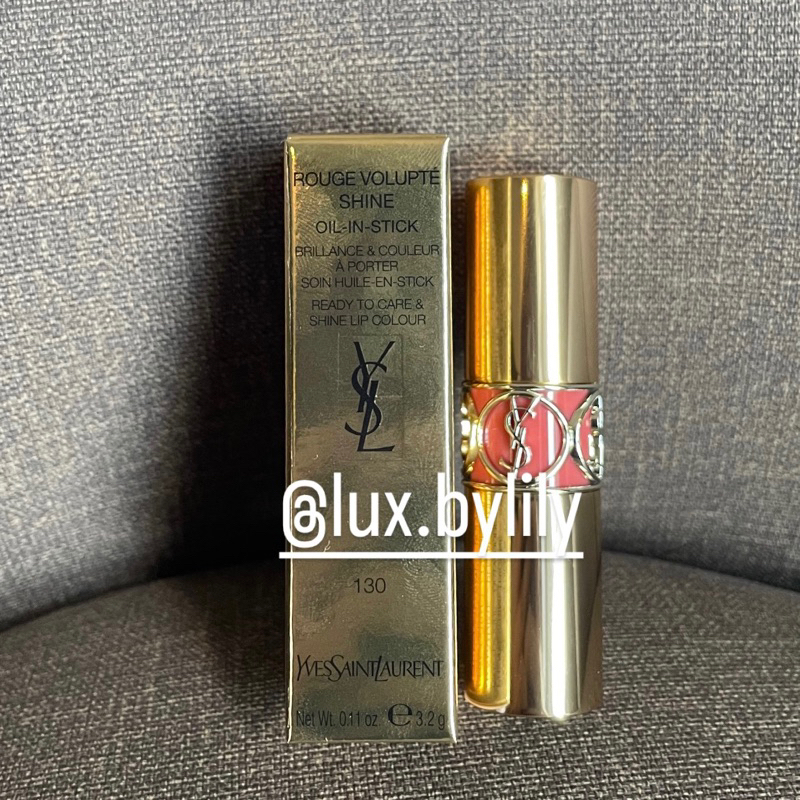 Jual YSL ROUGE VOLUPTE LIP SHINE SHADE 130 BURNT SUEDE | Shopee Indonesia