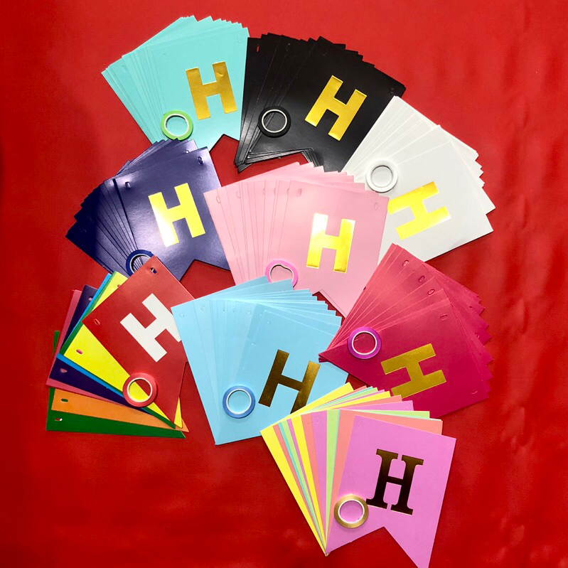 Jual Banner Happy Birthdayulang tahun Polos Warna netral warm Bunting ...