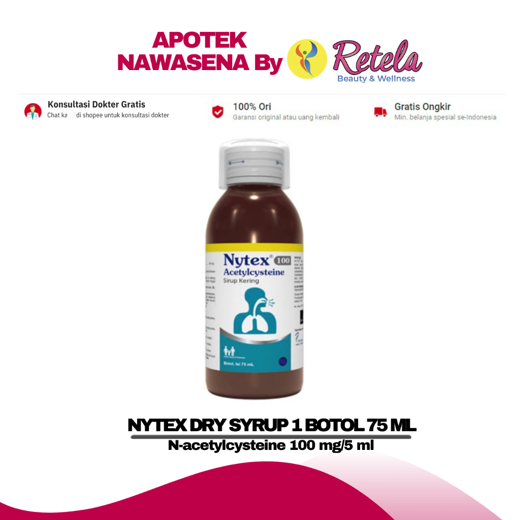Jual NYTEX DRY SYRUP 75 ML ( N-acetylcysteine 100 mg/5 ml ) / Obat Batuk | Shopee Indonesia