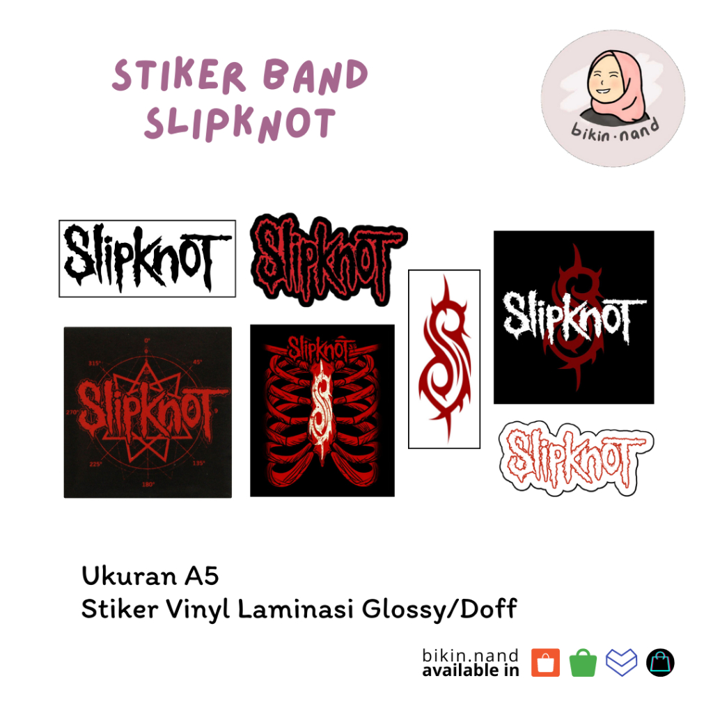 Jual STICKER PACK BAND Slipknot (HIGH QUALITY) MURAH 7 pcs | Shopee ...