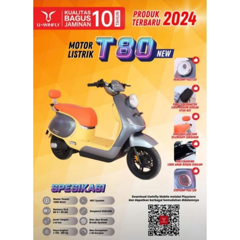 Jual NEW MOTOR LISTRIK UWINFLY T80 1200W | Shopee Indonesia