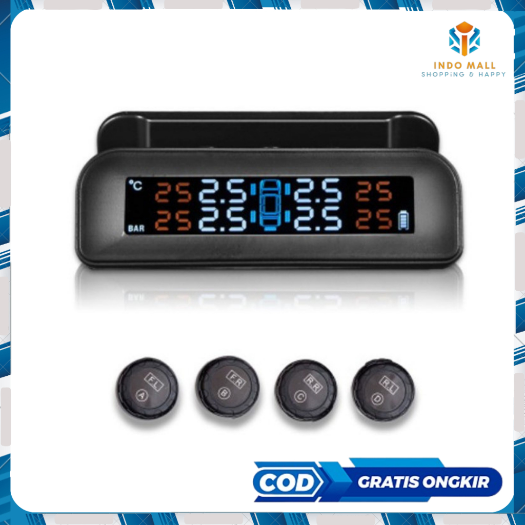 Jual Pengukur Tekanan Ban Real Time TPMS Solar Deteksi Tekanan Angin ...