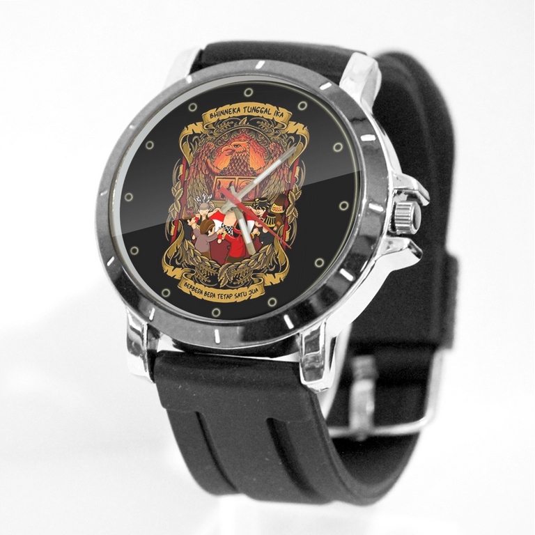 Jual jam tangan HUT RI ke 79 | jam tangan rubber bhineka tunggal ika ...