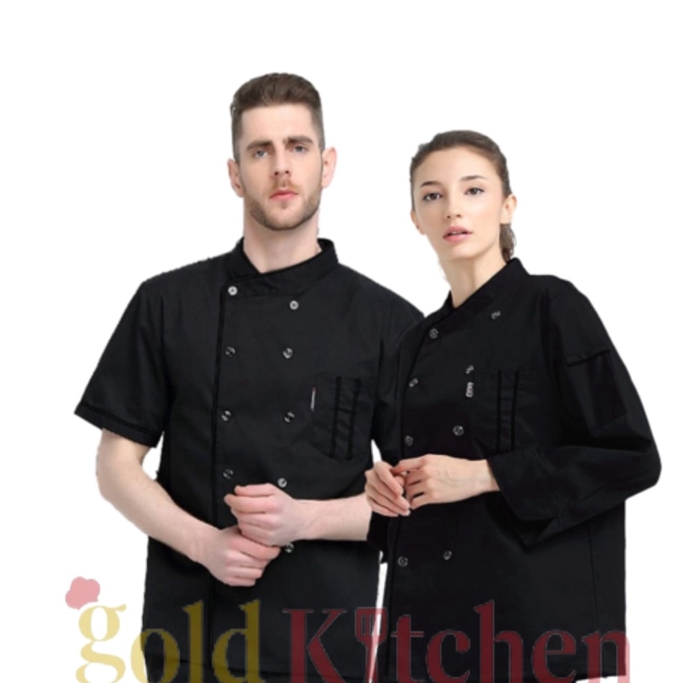 Jual Kualitas Terbaik Chef Jacket Kemeja Kerja Baju Koki Pria Wanita ...